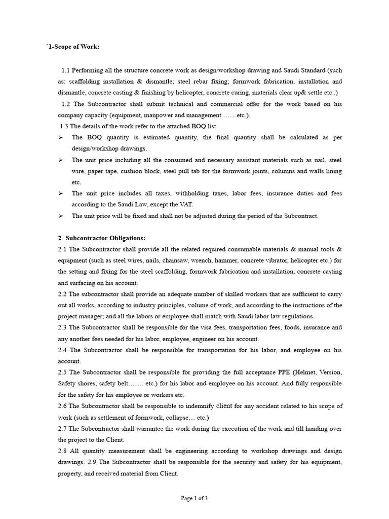 Tender Document For Civil Construction Work of EPCC Proejct | PDF ...