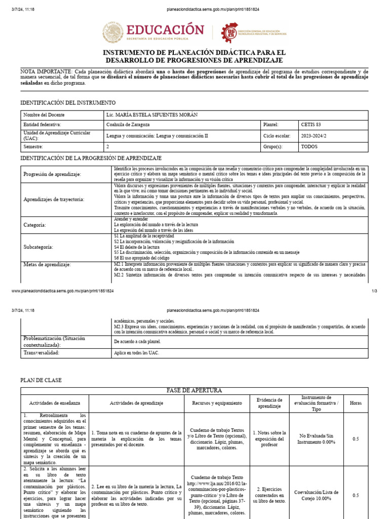 Lengua y Comunicacion 4 | PDF | Aprendizaje | Evaluación