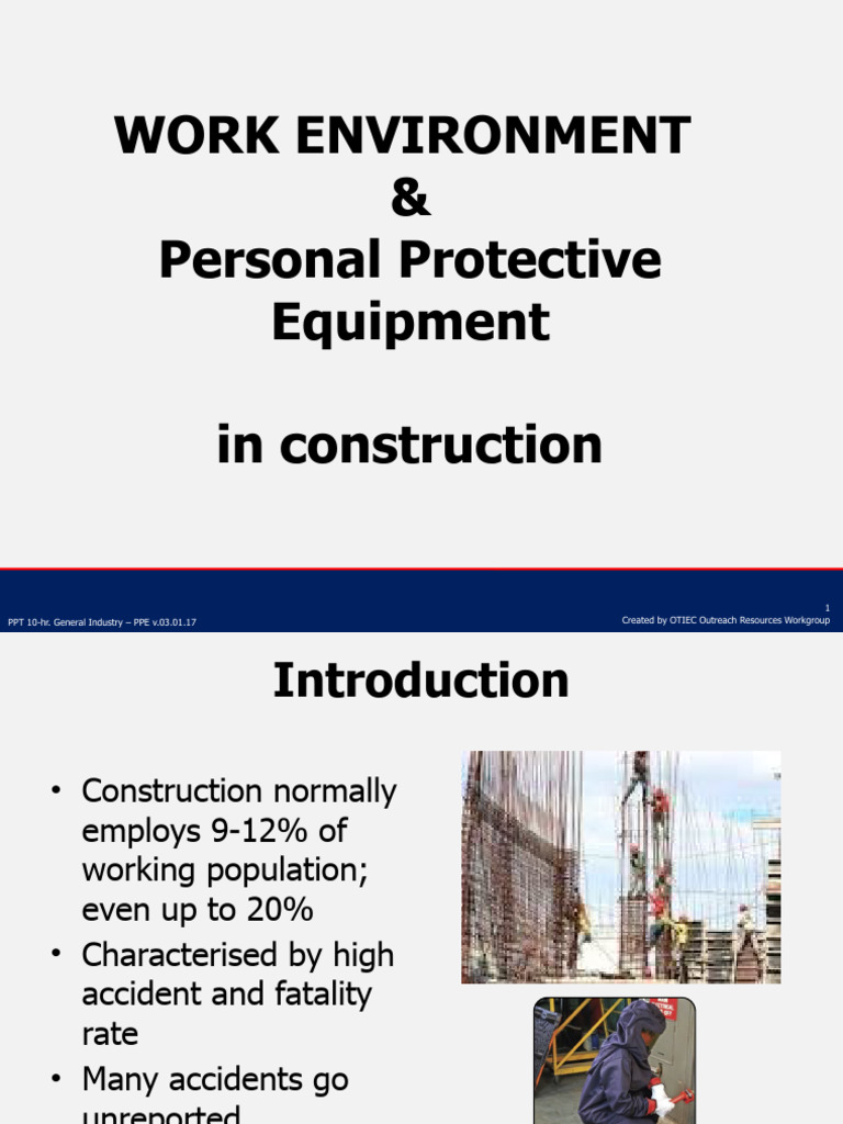 PPE + Work Environment in construction ......NSC | PDF | Personal ...