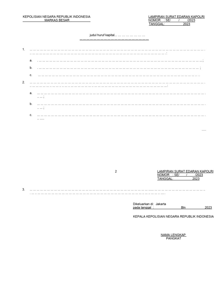 H. Lampiran Surat Edaran Landscape OK | PDF