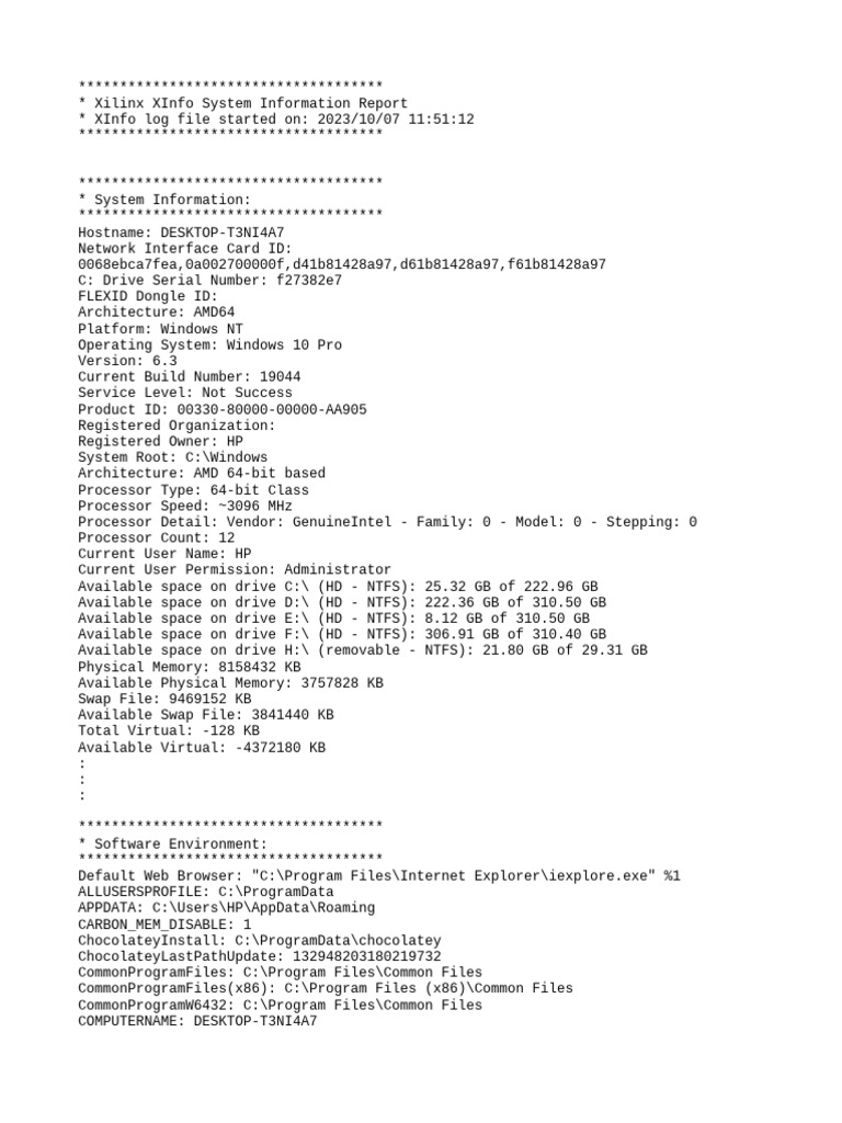 Xinfo | PDF | Microsoft Windows | 64 Bit Computing