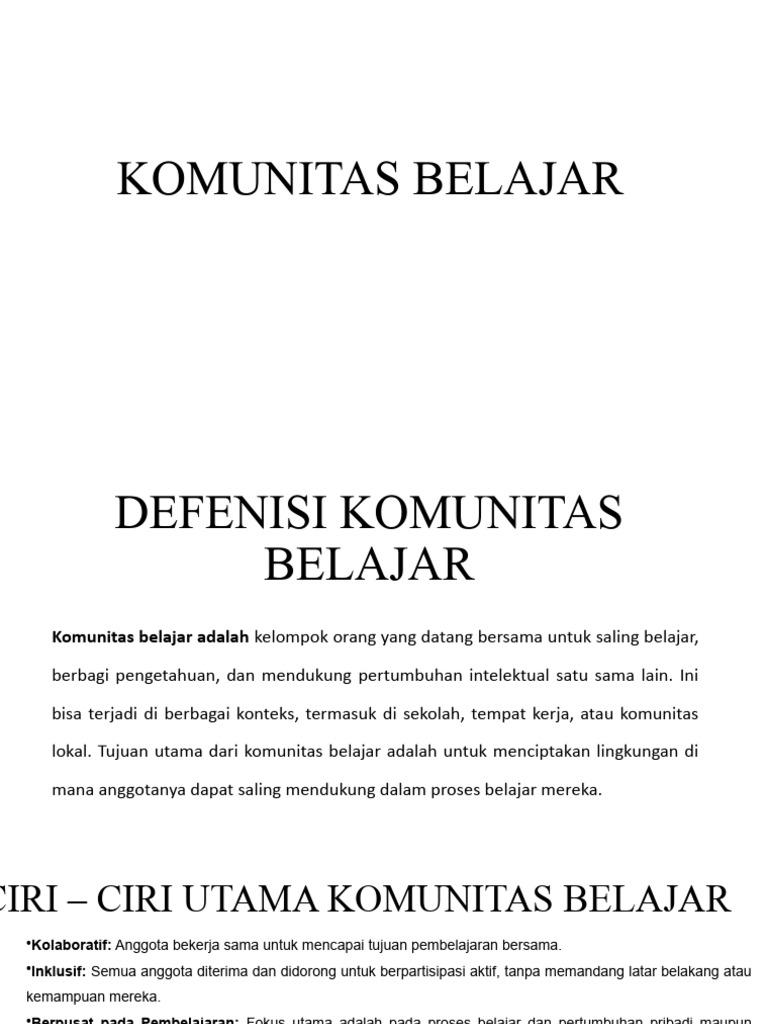 Komunitas Belajar | PDF