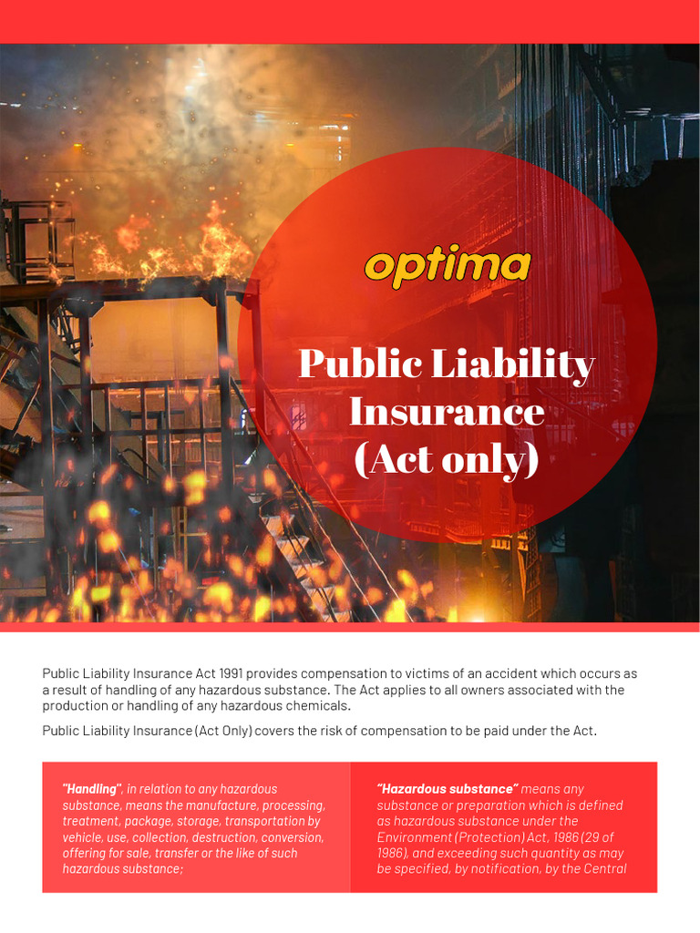 Public Liability Insurance (Act Only) | PDF | Dangerous Goods | Insurance