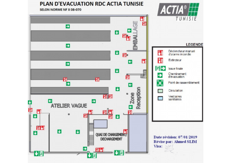 Plan Évacuation Actia Tunisie RDC | PDF