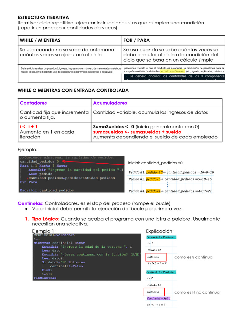 Estructura Iterativa While 2024 | PDF | Programación de computadoras ...