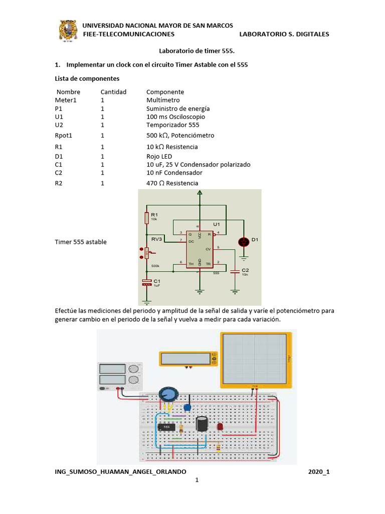 7.-Lab Timer 555 | PDF | Cantidad | Electricidad