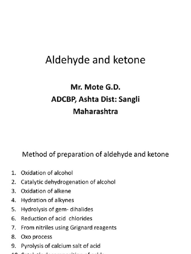 Aldehyde and Ketone PDF | PDF