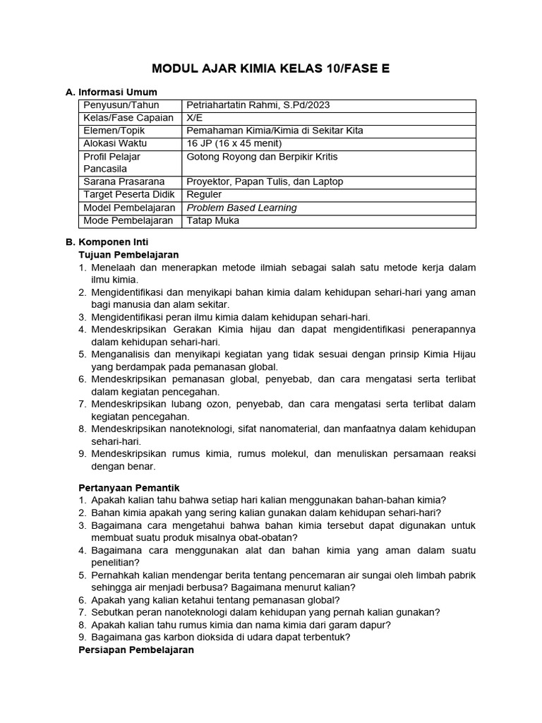 Modul Ajar (RPP) | PDF | Karier & Perkembangan