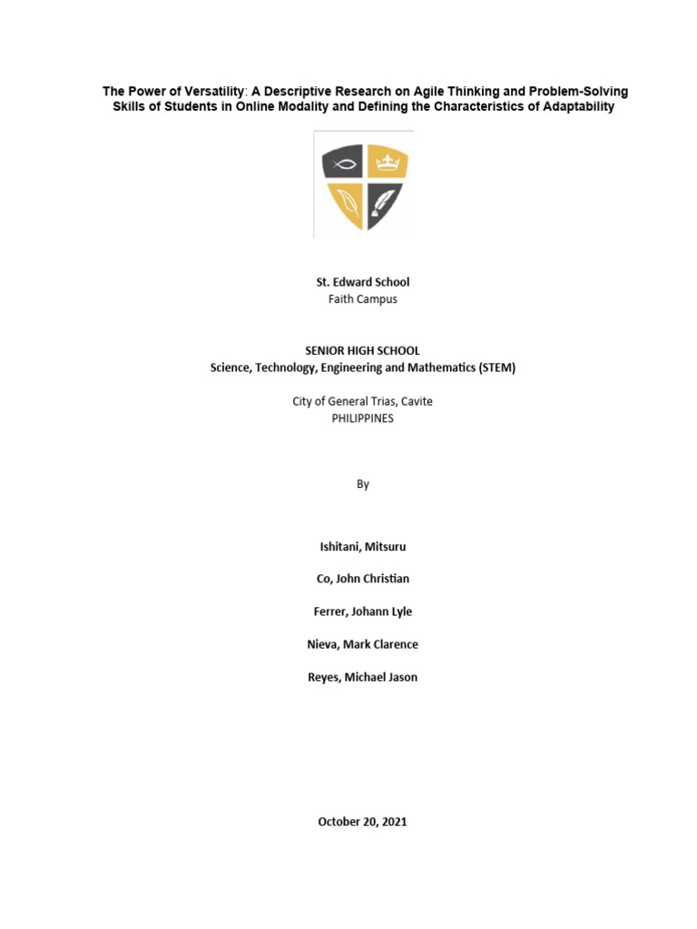 Group 8 - Research Chapter 1 | PDF | Thought | Learning