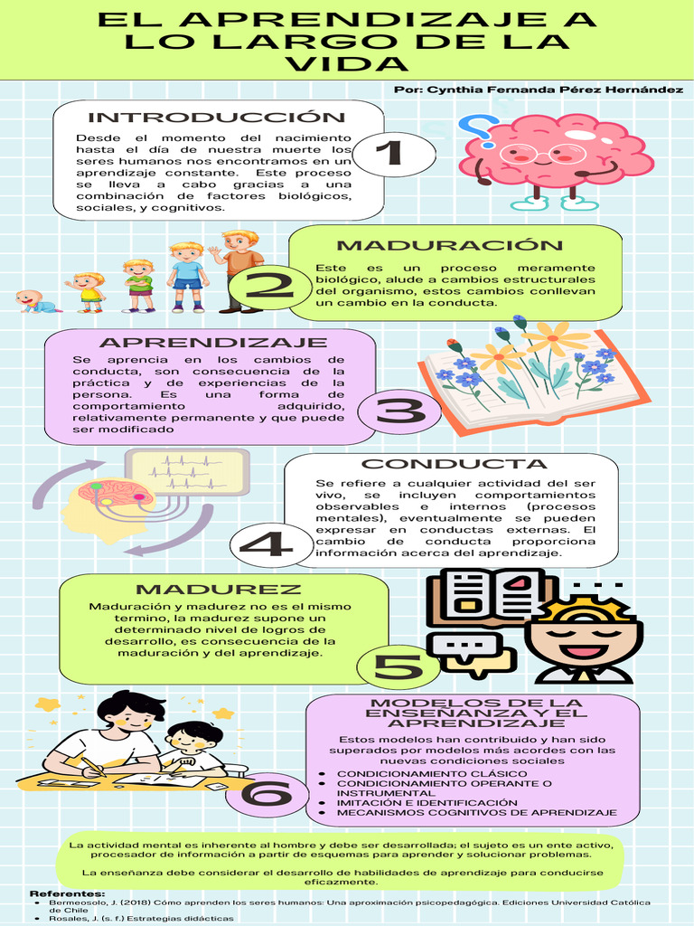 Aprendizaje a lo largo de la vida infografía | Descargar gratis PDF | Aprendizaje | Comportamiento