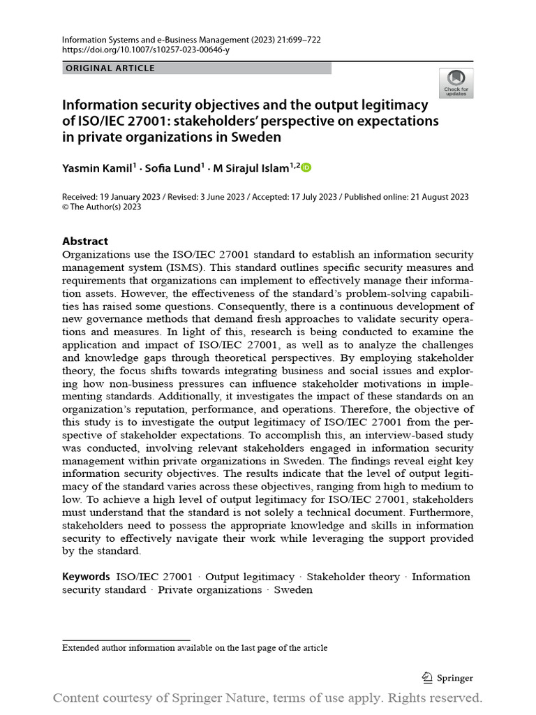 Information Security Objectives and The Output Leg | PDF | Information ...
