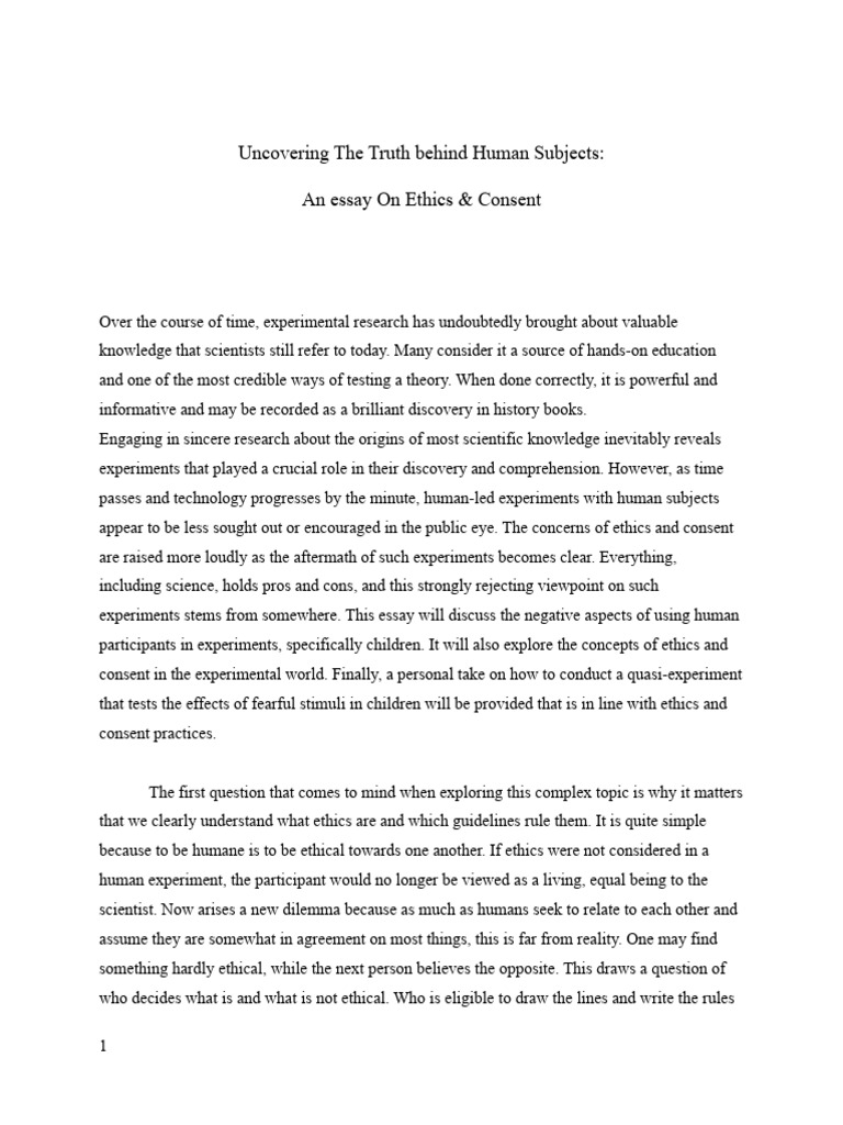 Ethics and Consent in Human Research | PDF | Informed Consent | Experiment