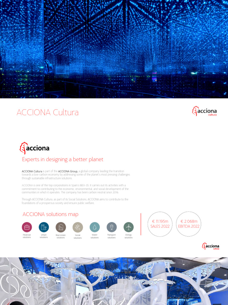 Acciona Cultura Portfolio | PDF | Sustainability | Innovation Acciona Cultura Portfolio | PDF | Sustainability | Innovation