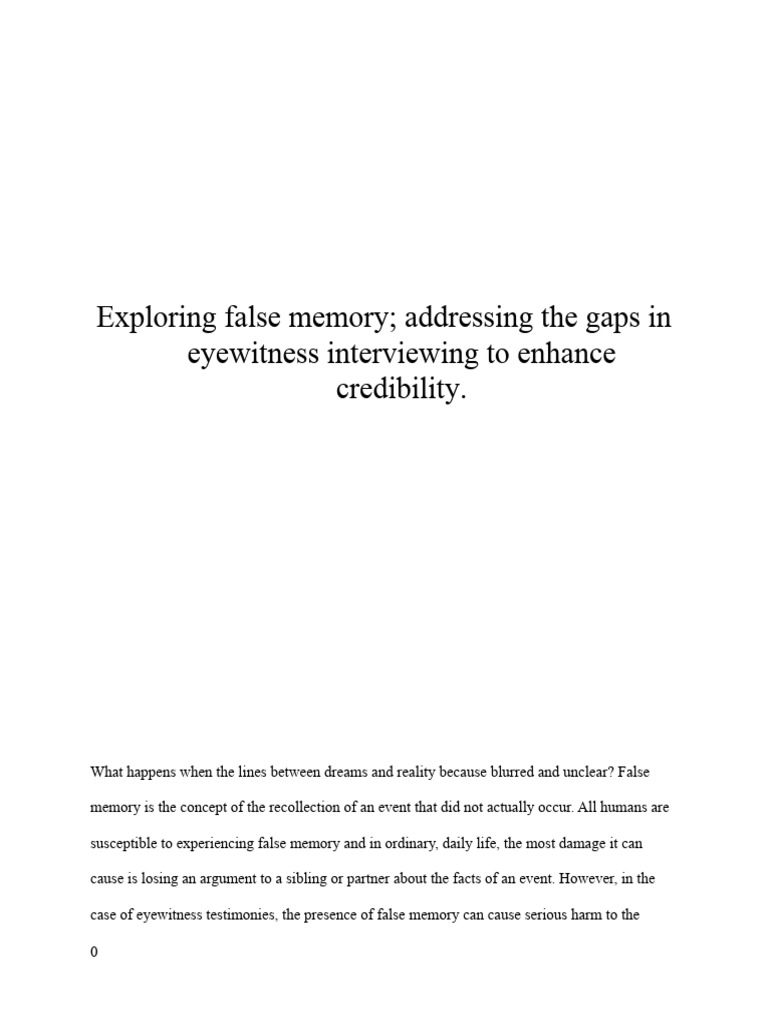 Enhancing Eyewitness Testimony Credibility | PDF | Memory | Witness