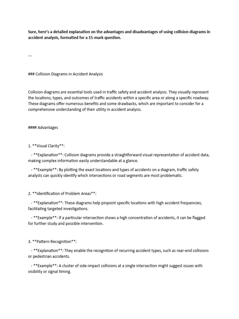 Using condition diagrams in accident analysis offers several advantages and disadvantages ...