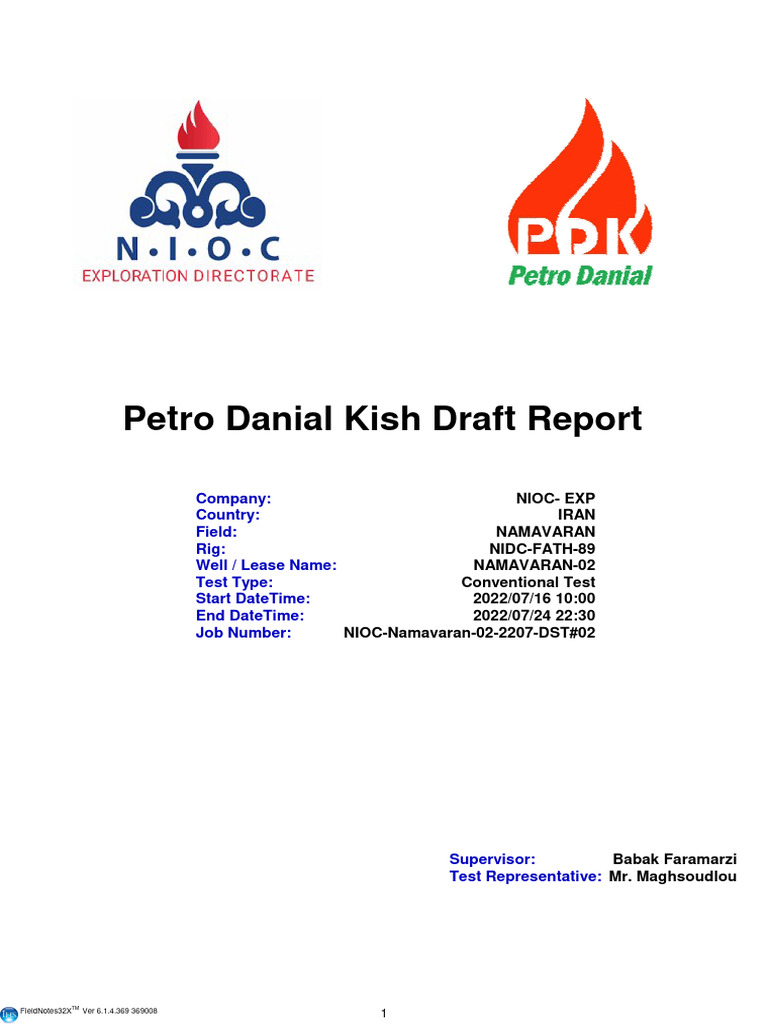 Draft Report-Nam02-DST02-Rev 01 | PDF | Casing (Borehole) | Chemical ...