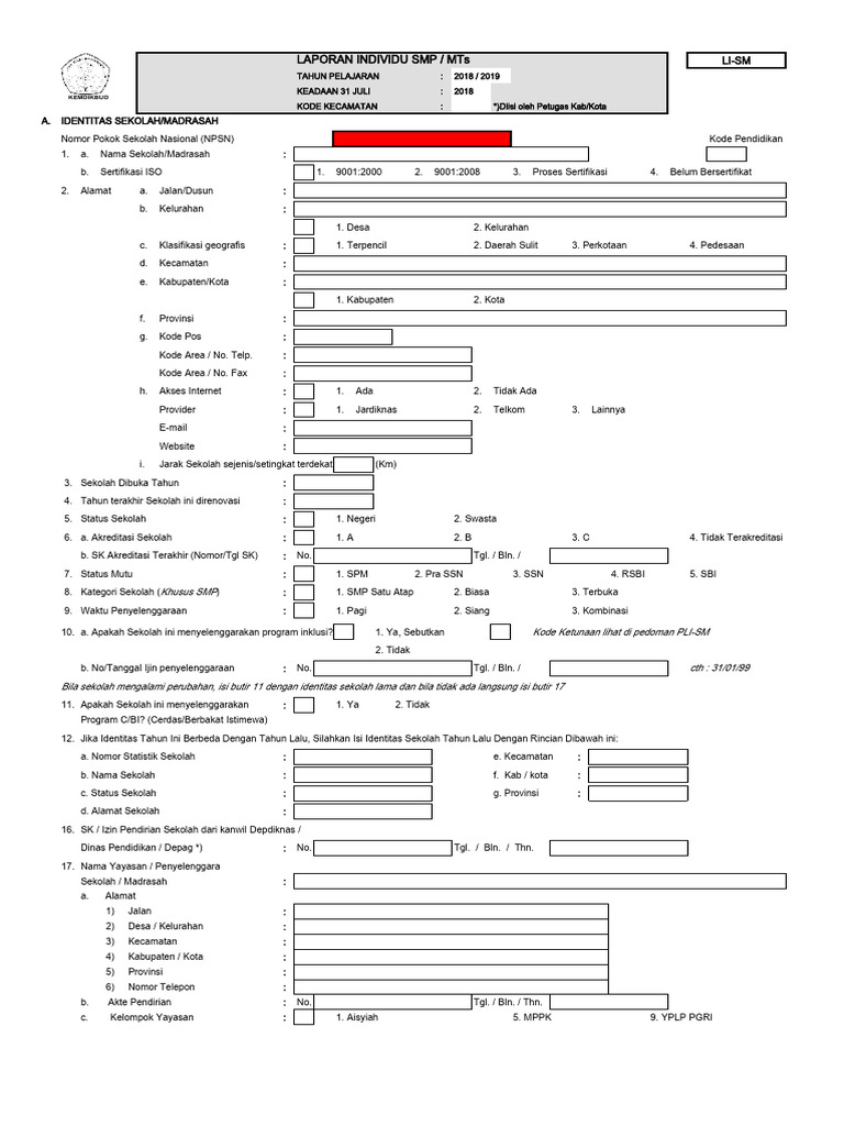 Form New Li SMP | PDF