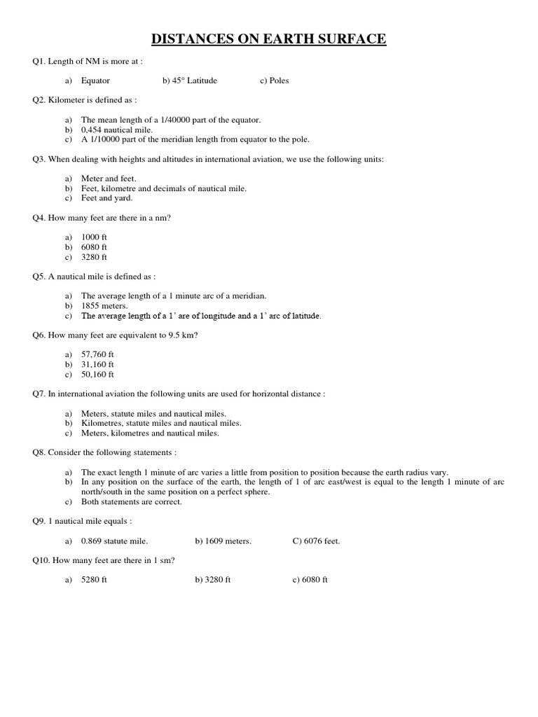 6. DISTANCES ON EARTH SURFACE | PDF | Latitude | Longitude