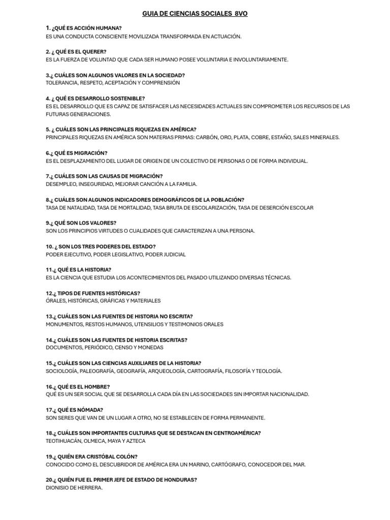 Guía de Ciencias Sociales y Naturales 8vo | PDF | Internet | Agua