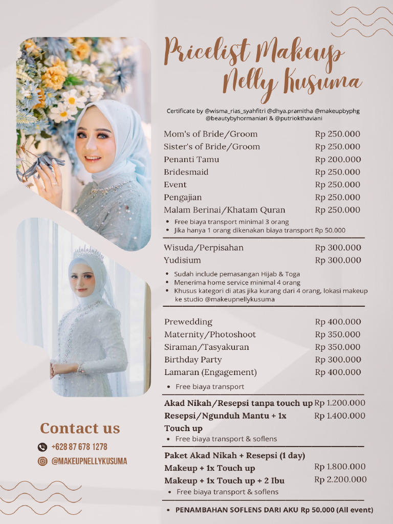 Pricelist Makeup Nelly Kusuma | PDF