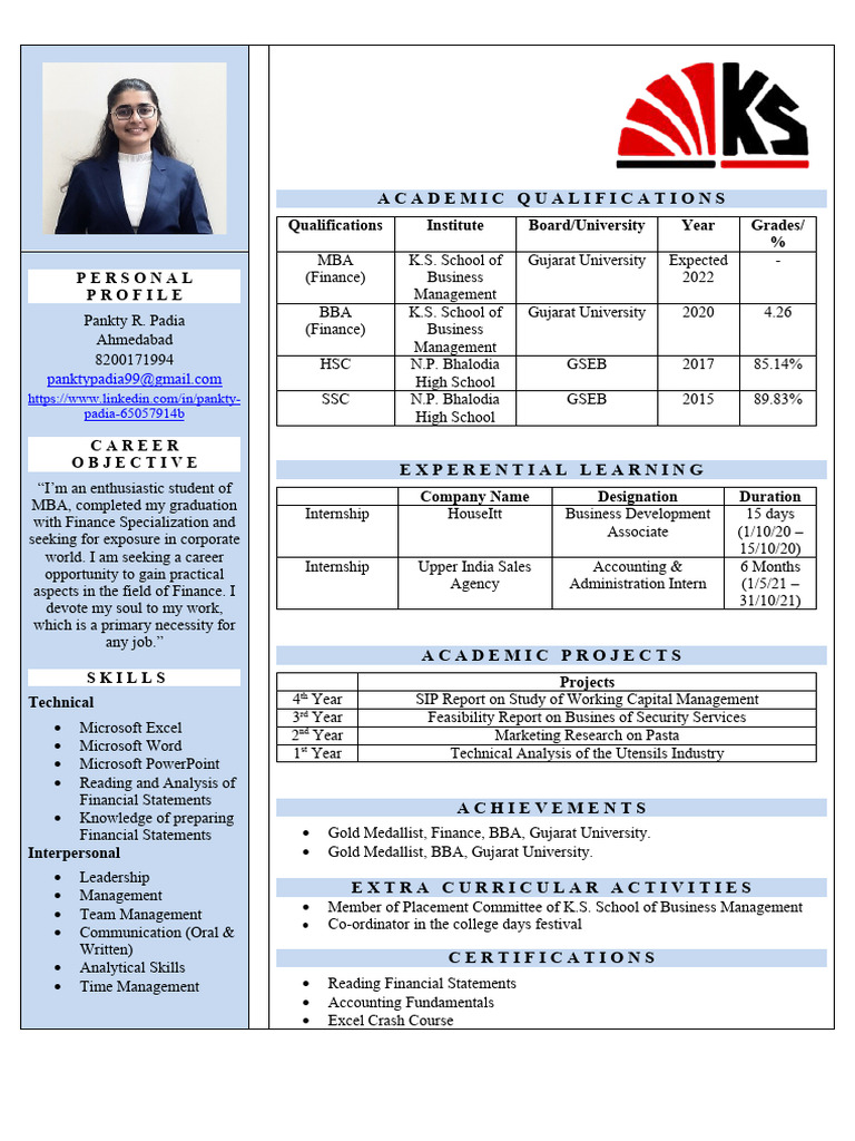 Academic Qualifications: Qualifications Institute Board/University Year ...