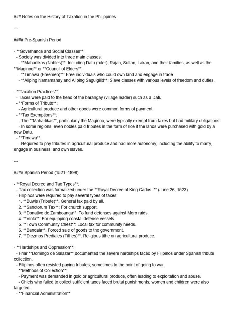 History of Taxation in The Philippines | PDF | Taxes | Government Finances