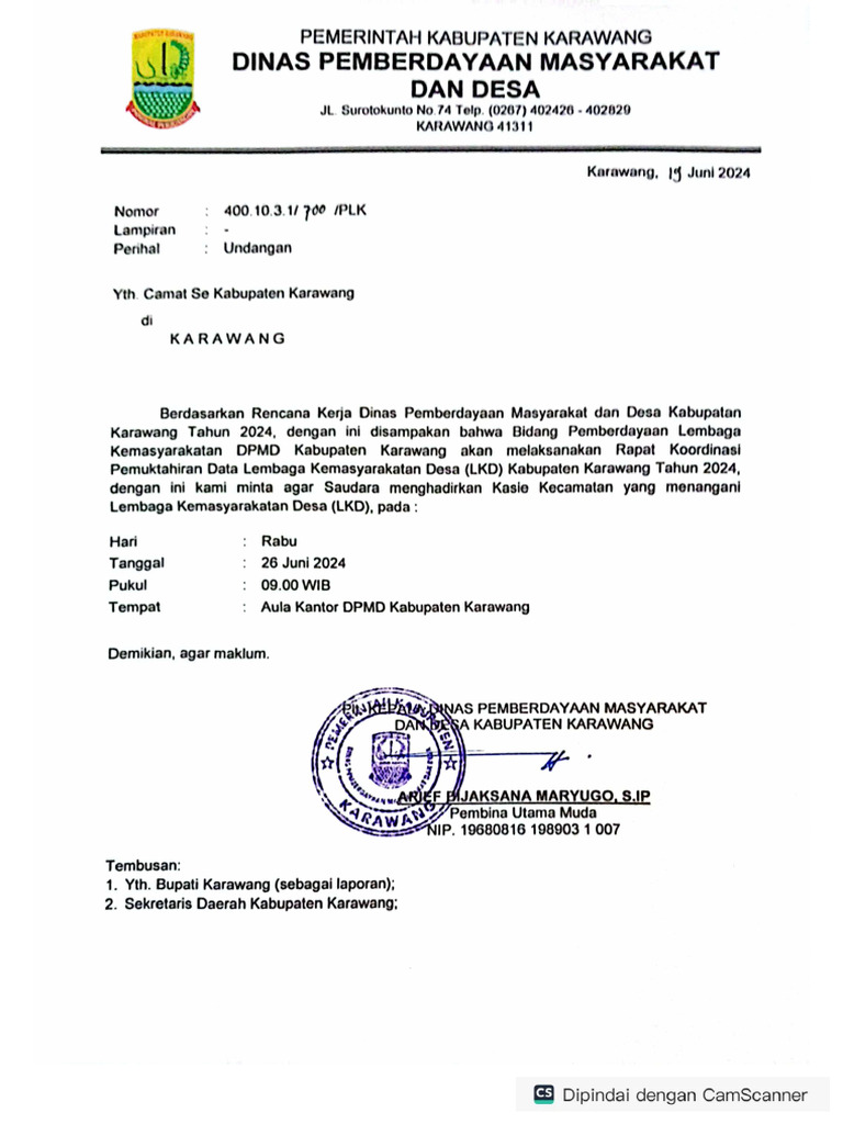 Undangan Rapat LKD | PDF