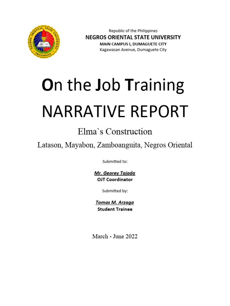 NARRATIVE-REPORT-FORMAT-sample | PDF