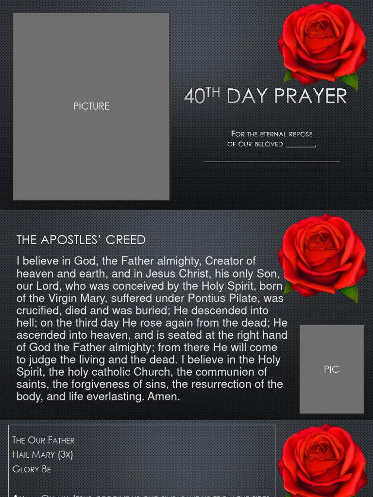 40th Day Prayer for the Deceased | PDF | Ascension Of Jesus | Religious ...