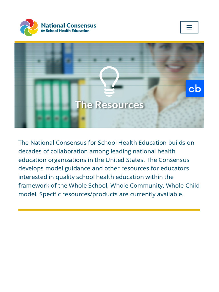 National Consensus For School Health Education Resources Pdf Health