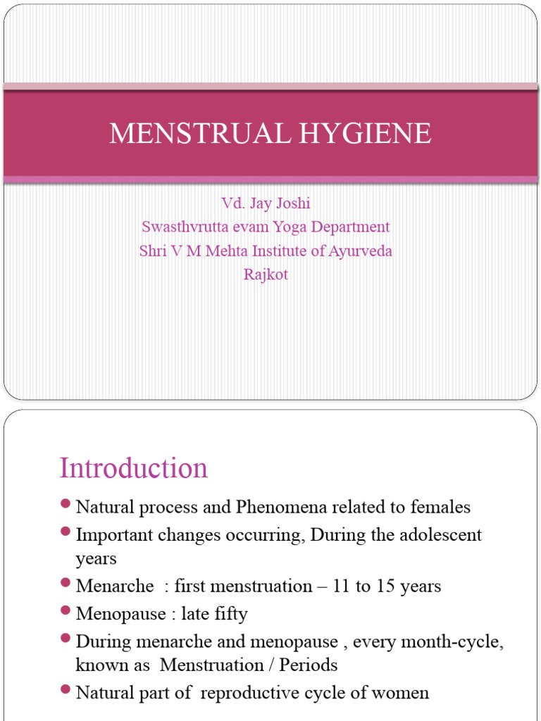 Menstrual Hygiene | Download Free PDF | Menstruation | Mammal Female ...