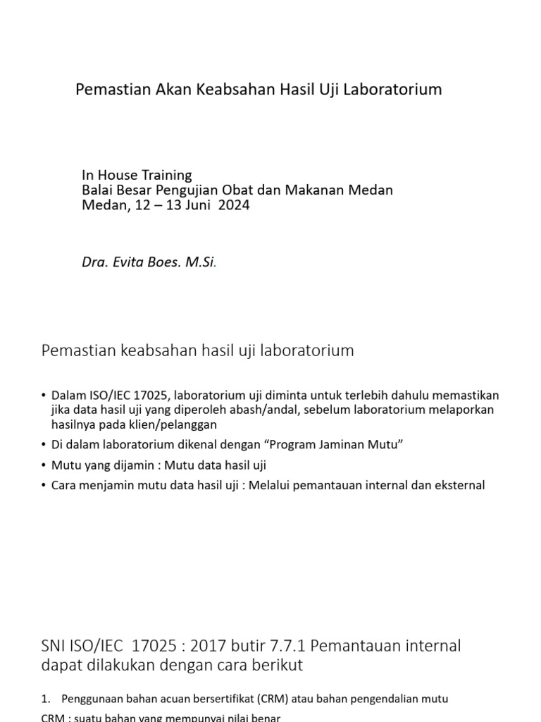 Jaminan Mutu Hasil Pengujian BBPOM Medan | PDF