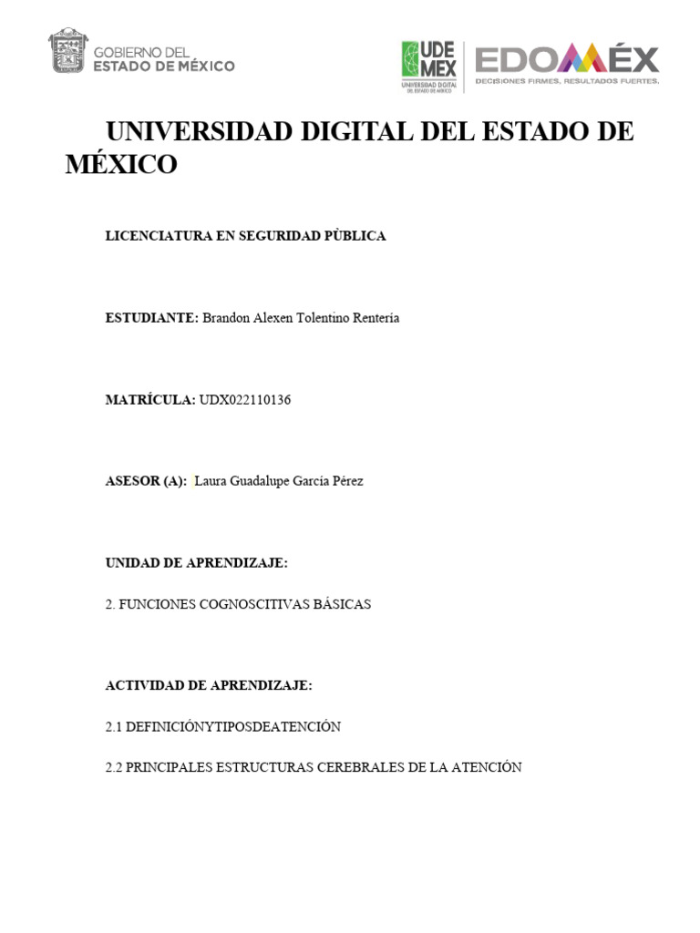 Udx022110136 U2 Aa1.1 | PDF | Atención | Pensamiento