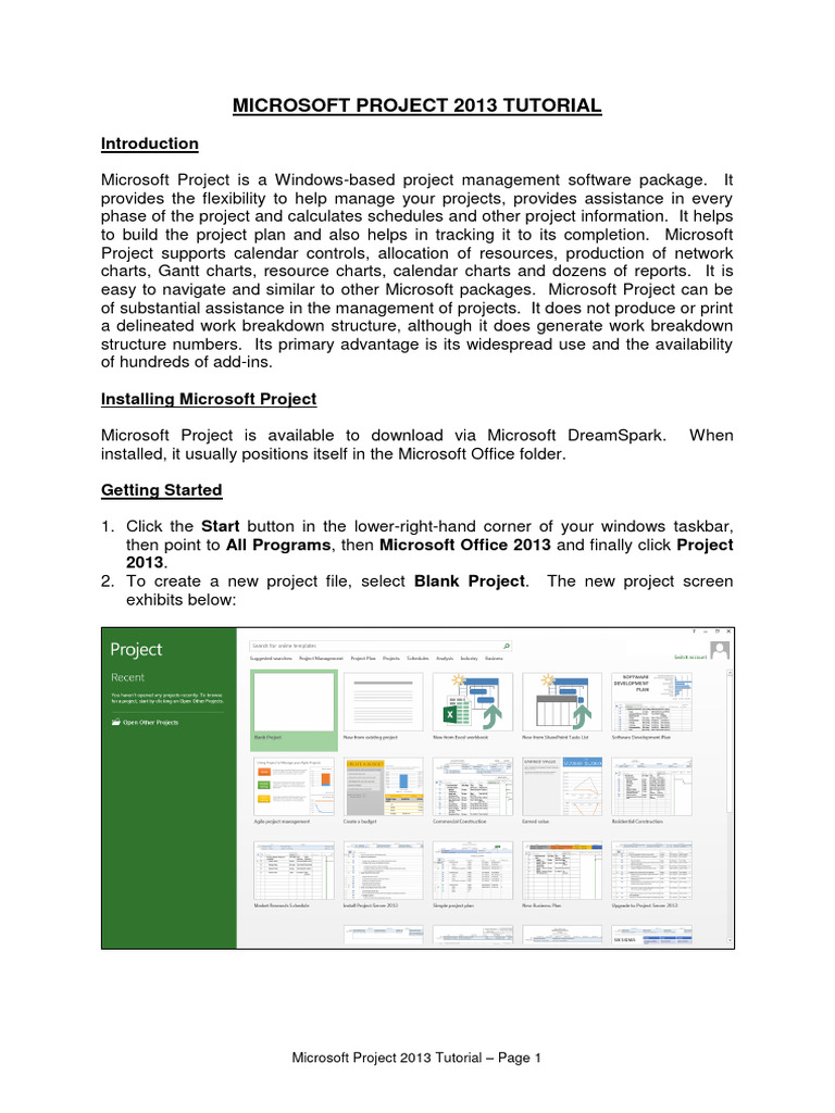 MS Project Tutorial 2013 | PDF | Computing | Software