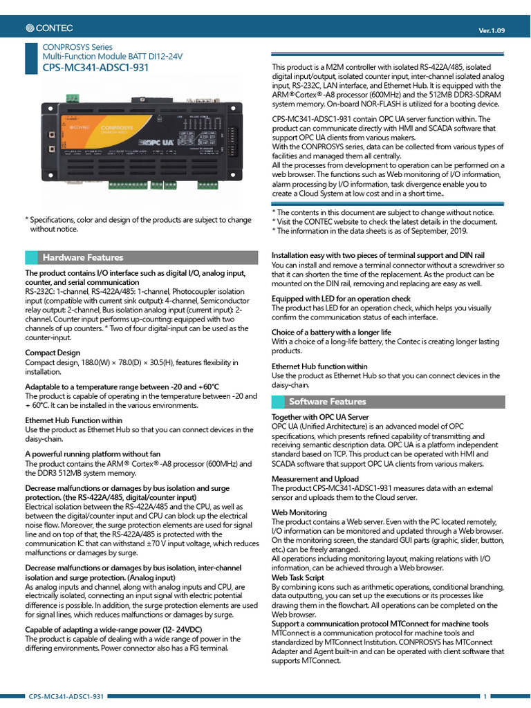 Ds Cpsmc341adsc1931 en | PDF | Input/Output | Power Supply