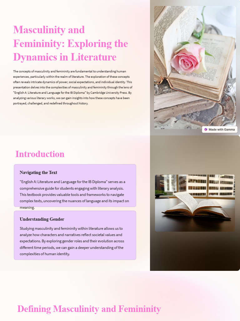 IB Lit: Gender Dynamics Explored | PDF | Masculinity | Gender