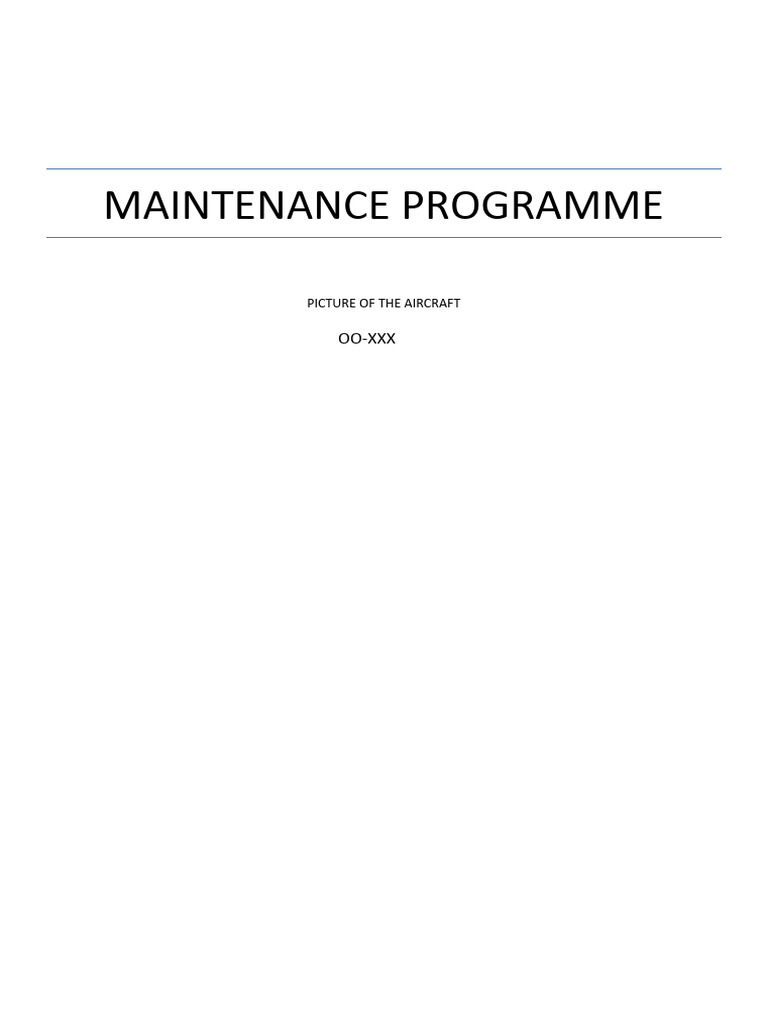 Aircraft Maintenance Programme Overview | PDF | Aviation | Aircraft