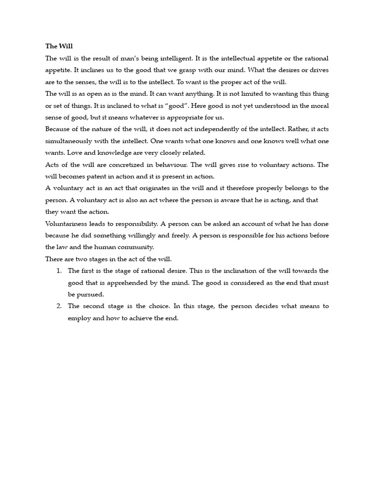 The Human Will | PDF