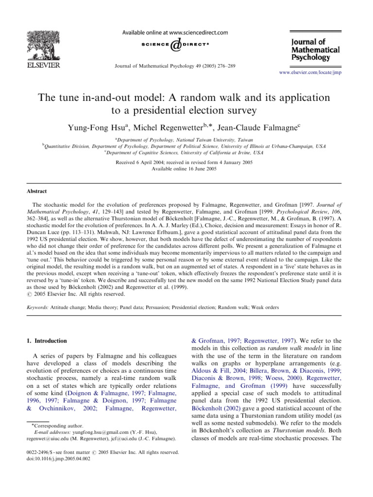 The Tune In-And-Out Model - A Random Walk and Its Application To A ...