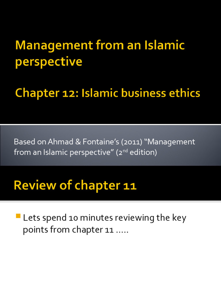 Management From Islamic Perspective Slides | PDF | God In Islam ...