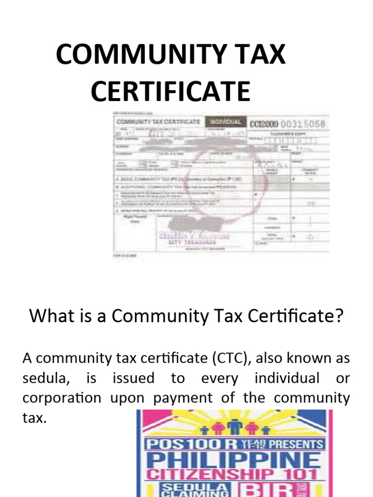 1-Community Tax Certificate | PDF | Payments | Government Finances