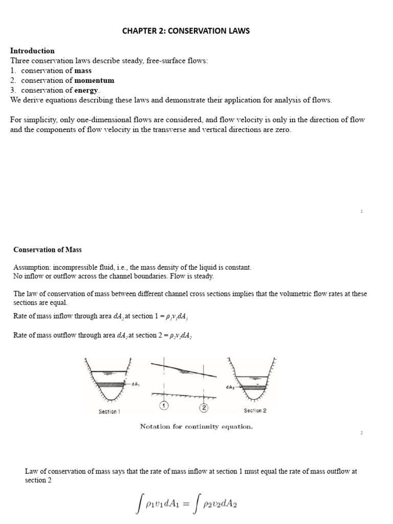 Conservation Laws | PDF | Fluid Dynamics | Force