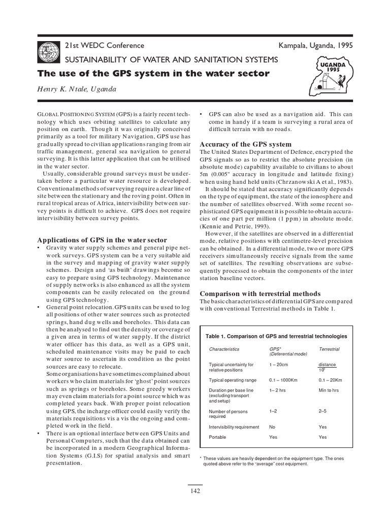 Water Supply Survey With GPS | PDF | Global Positioning System | Surveying