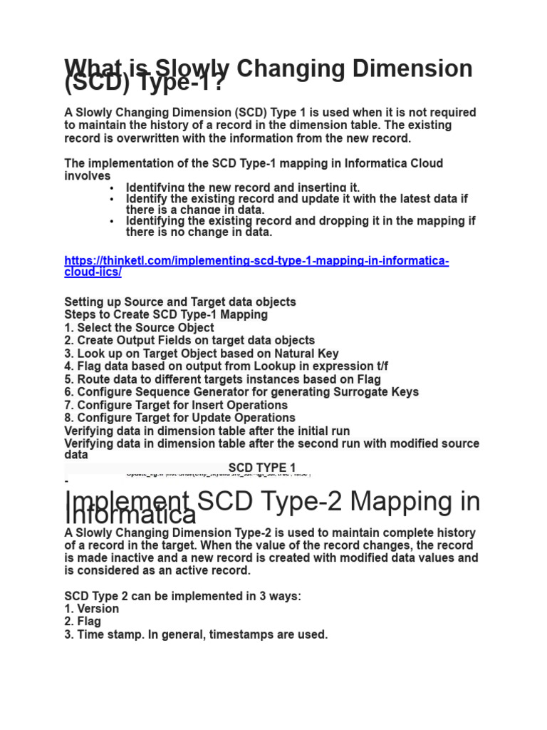 Slowly Changing Dimension (SCD) | PDF | Information Technology ...