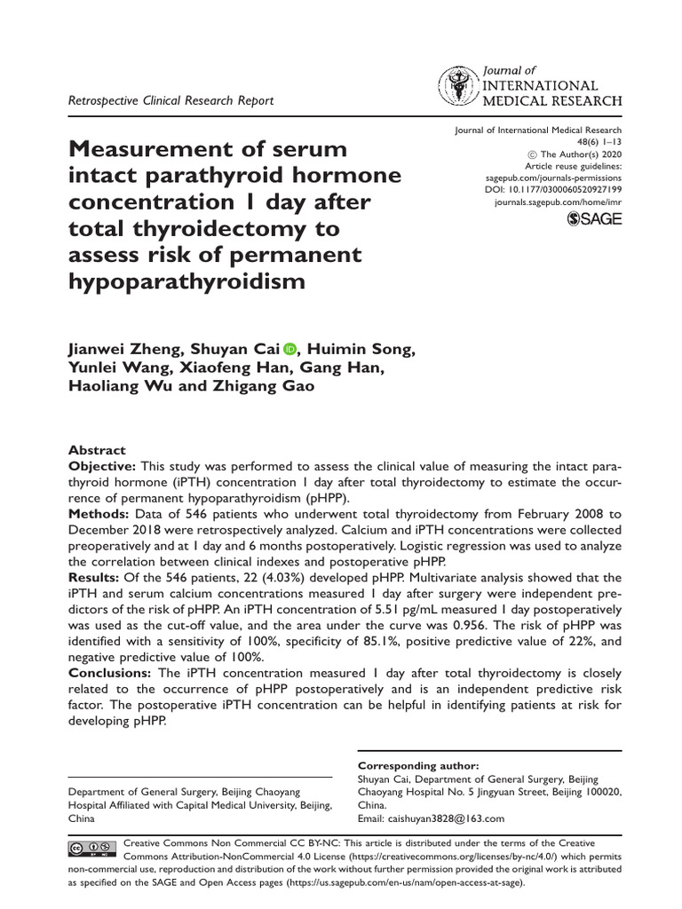 Measurement of PTH | PDF | Thyroid | Parathyroid Gland