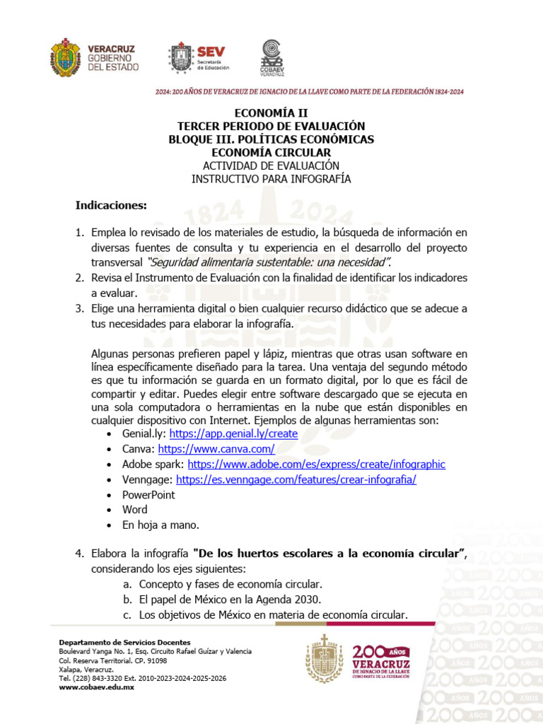 Economía II-Instructivo Evaluación - Clase 2 - 24-A 3a Eval | PDF | Infografia | Informática