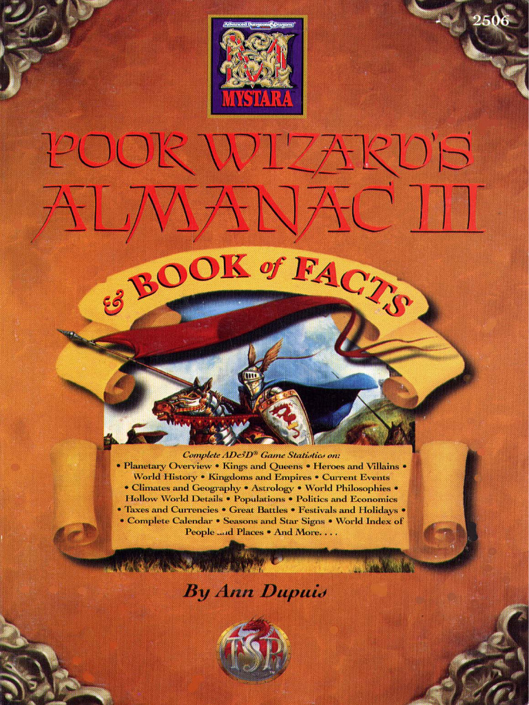 AC 1012 Poor Wizard's Almanac III Mystara's Book of Facts | PDF
