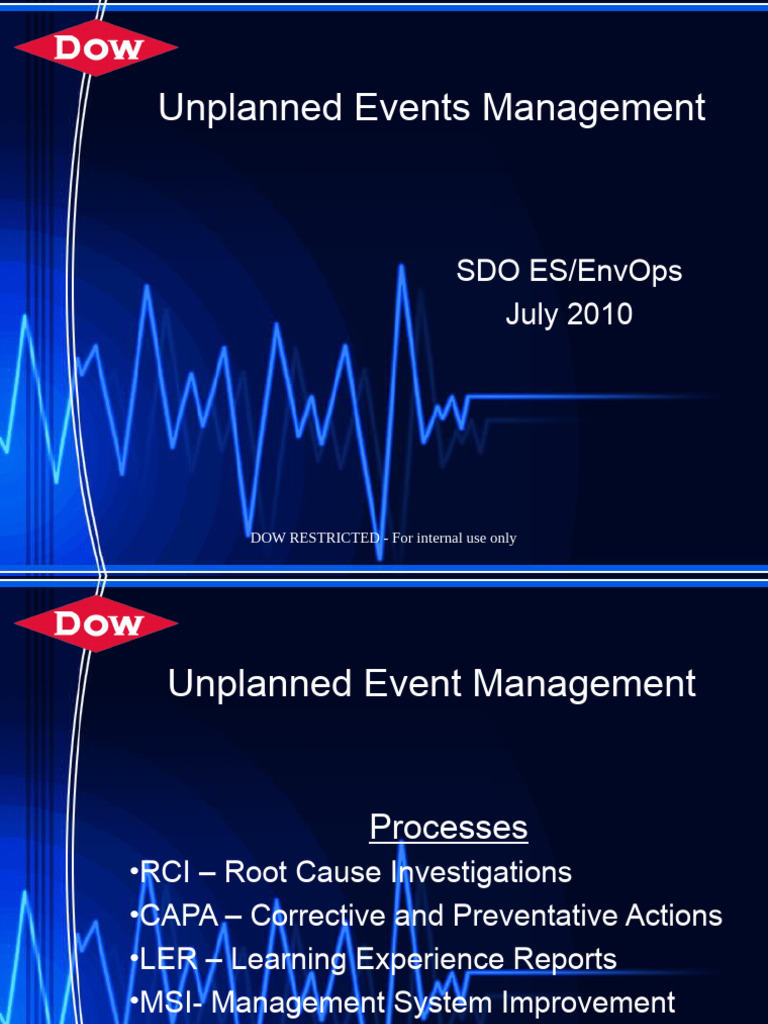 Unplanned Events Management Overview | PDF | Reliability Engineering ...