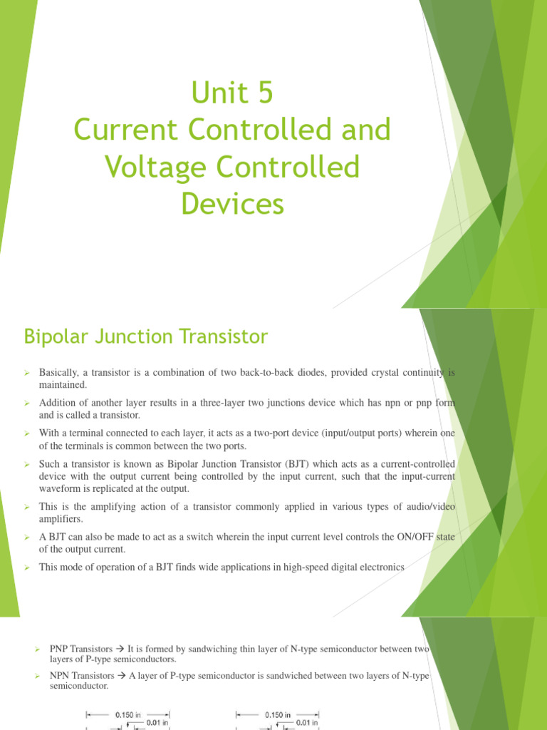 Unit 5 | PDF | Bipolar Junction Transistor | Field Effect Transistor