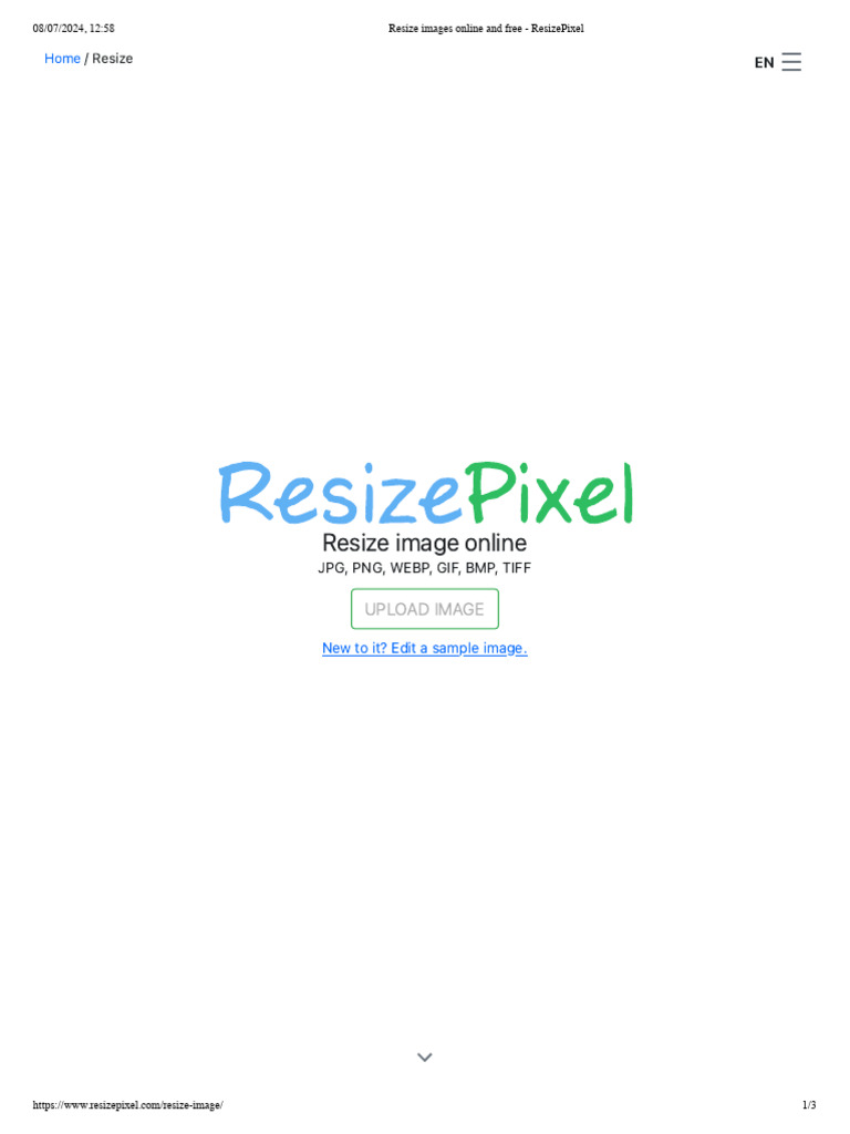 Resize Images Online and Free - ResizePixel | PDF | Image Editing | Pixel